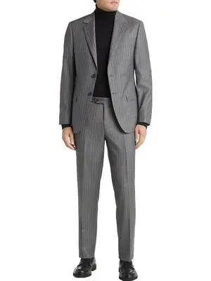DANIEL HECHTER Norris Stripe Wool Suit - Grey