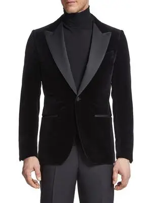 Zegna Couture Peak Lapel Velveteen Dinner Jacket - Black