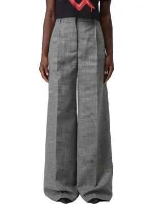 MSGM Wool Checked Pants - Grey