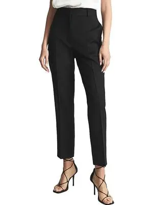 REISS Petite Haisley Tapered Trousers - Black