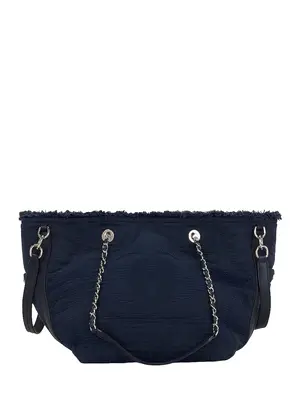 Chanel Large Deauville Tote Bag - Navy