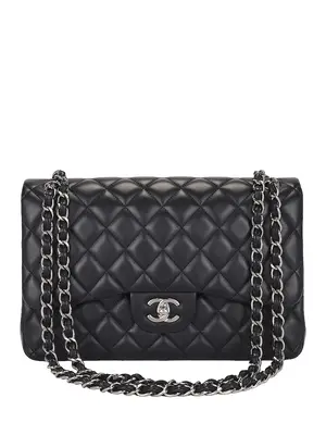 CHANEL Lambskin Jumbo Double Flap Bag