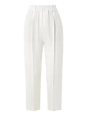 Brunello Cucinelli Brunello Cucinelli Pleated Twill Tapered Pants Neutrals