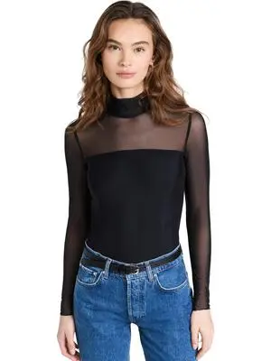 COMMANDO Commando Chic Mesh Long Sleeve Thong Bodysuit