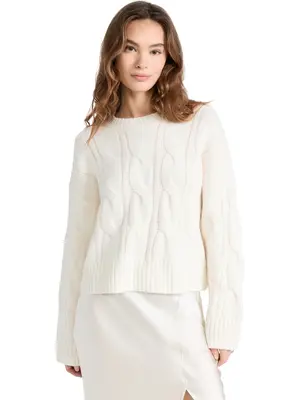 Sablyn Cable Knit Cashmere Sweater - Gardenia