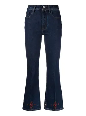 Jacob Cohen Victoria Embroidered Cropped Jeans - Blue