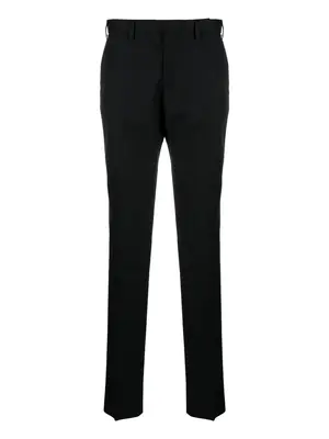LARDINI Twill-weave Wool Tailored Trousers - Black