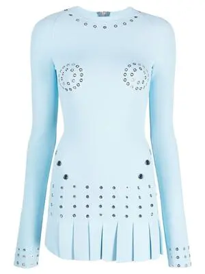 OFF-WHITE Eyelet-Embellished Minidress