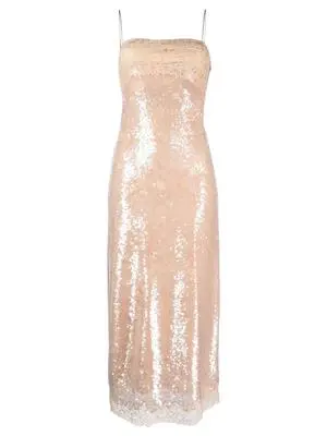Simkhai Valentina Sequin-embellished Midi Dress - Neutrals