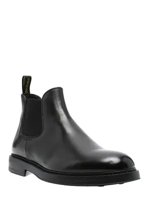DOUCAL'S Round-toe Leather Boots - Black