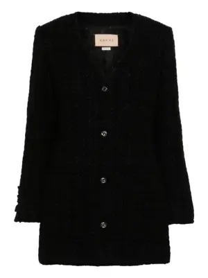 Gucci-Gucci Single-Breasted Tweed Jacket