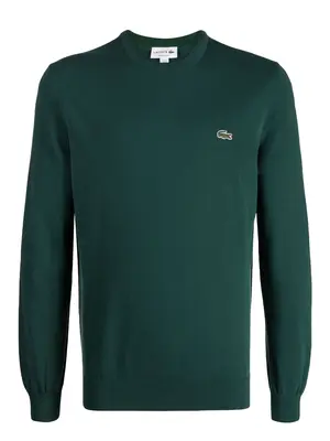 Lacoste Logo-embroidered Cotton Jumper - Green