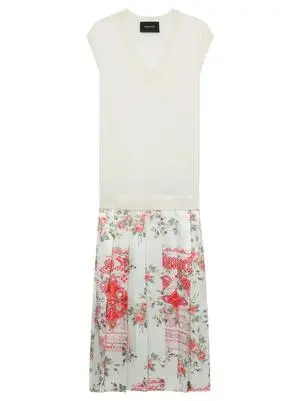 Simone Rocha Panelled Wool-silk Sleeveless Dress - White