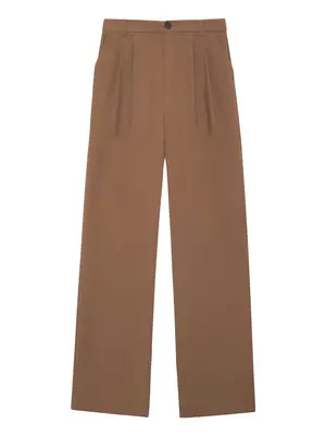 ANINE BING Carrie Pleated Trousers - Brown