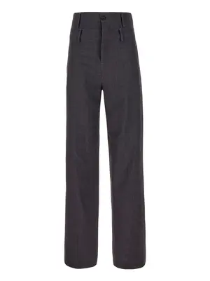 AMBUSH High-waisted Virgin Wool Trousers - Grey