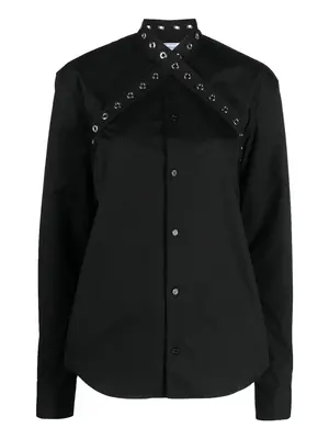 Off-White Eyelet-strap Cotton Shirt - Black