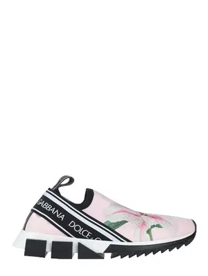 Dolce & Gabbana Floral Print Sock Sneakers - Pink