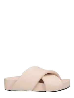 JIL SANDER Lilac Leather Sandals Beige