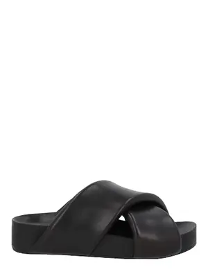 JIL SANDER Lilac Leather Sandals Black