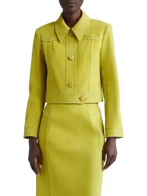 St. John Tailored Wool-blend Jacket - Chartreuse