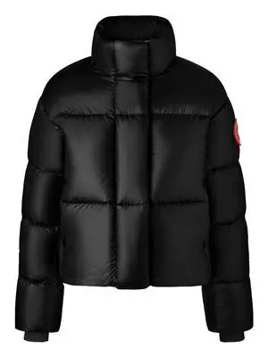 Canada Goose Cypress 750 Fill Power Down Recycled Nylon Packable Crop Puffer Jacket - Black - Noir