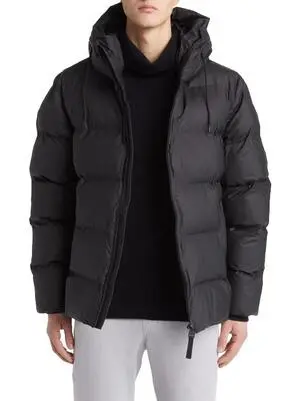 Rains Rains Alta Waterproof Hooded Puffer Jacket Black