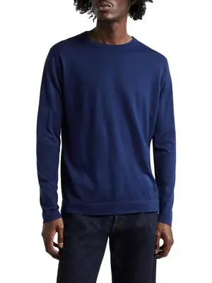 John Smedley John Smedley Weatherby Cotton Sweater French Navy