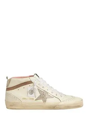 GOLDEN GOOSE Studded Star Mid-top Sneakers - Optic White/taupe/gray