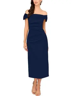 Aidan Mattox Off The Shoulder Sheath Dress - Twilight