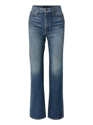 Khaite KHAITE Danielle High-Rise Slim-Leg Jeans Mid Denim