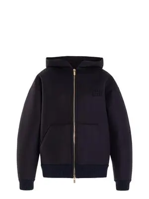 Miu Miu Padded Wool Hoodie - Navy