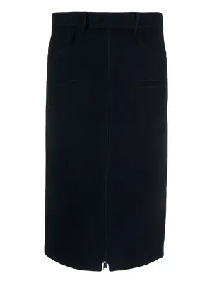 N°21 Zip-up Midi Pencil Skirt - Blue