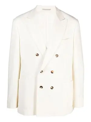Brunello Cucinelli Peak-lapel Double-breasted Blazer - White