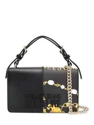 Versace Chain Couture-print Tote Bag - Black
