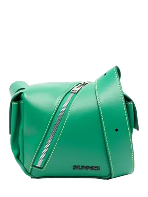 Sunnei Lacubetto Leather Shoulder Bag - Green