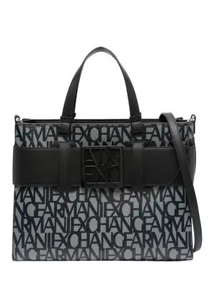 Armani Exchange Logo-print Tote Bag - Black