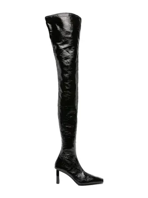 COURREGES 85mm High-shine Thigh-length Boots - Black