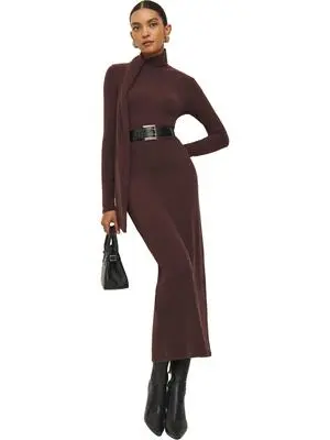 REFORMATION Azure Knit Midi Dress Mahogany