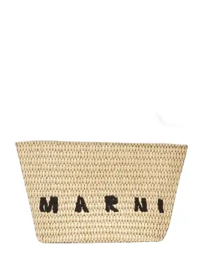 Marni Handbag In Cotton, Polyamide And Leather - White