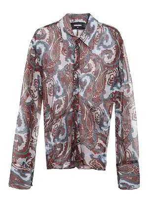 Dsquared2 Paisley Print Chiffon Shirt - Grey