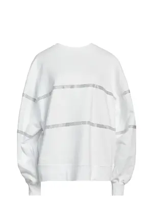 Gcds Fleece Sweatshirt With Crystals - White
