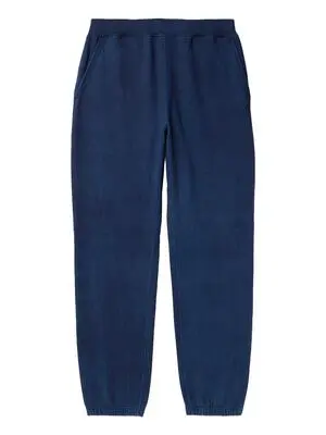 Blue Blue Japan Tapered Indigo-dyed Cotton-jersey Sweatpants - Blue