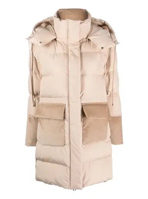 Lorena Antoniazzi Panelled Padded Coat - Neutrals