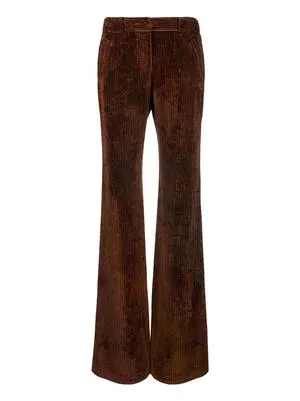 Alberta Ferretti Corduroy Flared Trousers - Brown