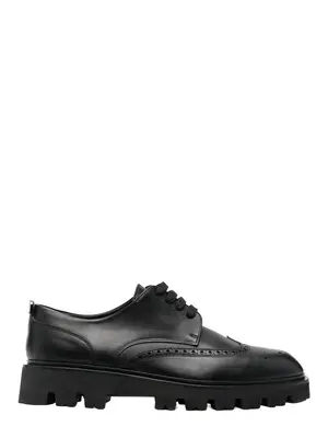 SERGIO ROSSI Perforated Leather Brogues - Black