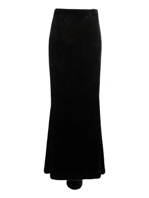 Andamane Faux-shearling Maxi Skirt - Black