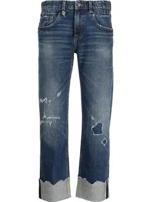 R13 Ripped Straight-leg Jeans - Blue