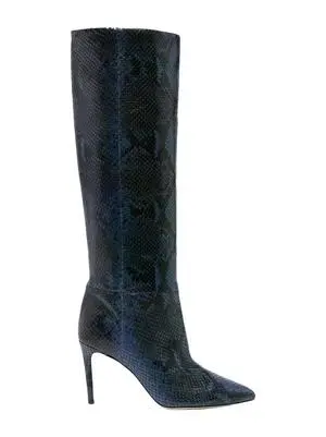 Paris Texas Stiletto 85mm Leather Boots - Blue