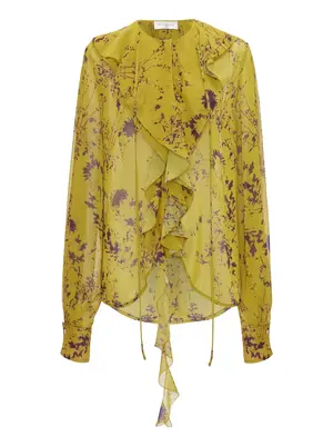 Victoria Beckham Romantic Floral-print Blouse - Yellow