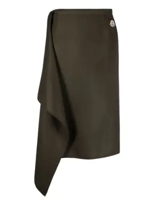 moncler-Moncler Wool-Cashmere Midi Wrap Skirt